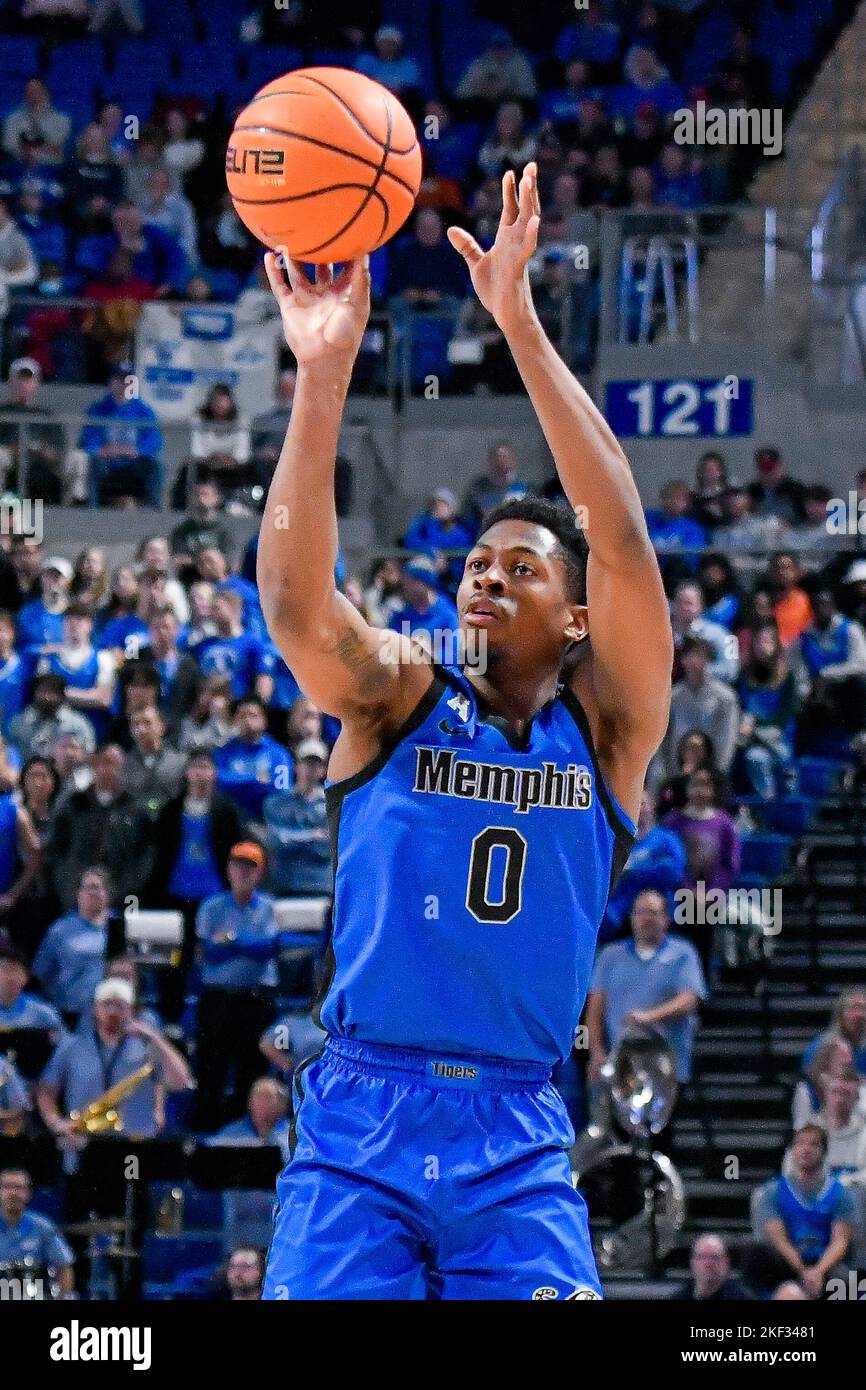 NOVEMBER 15, 2022: Memphis Tigers guard Elijah McCadden (0) takes a ...