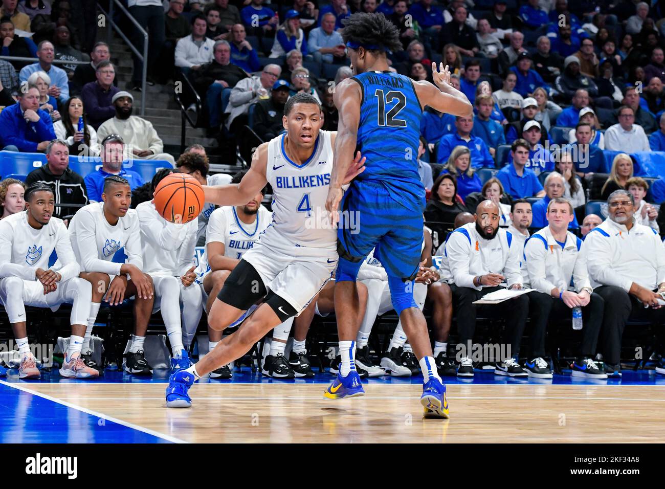 NOVEMBER 15, 2022: Saint Louis Billikens guard Javon Pickett (4) tries ...