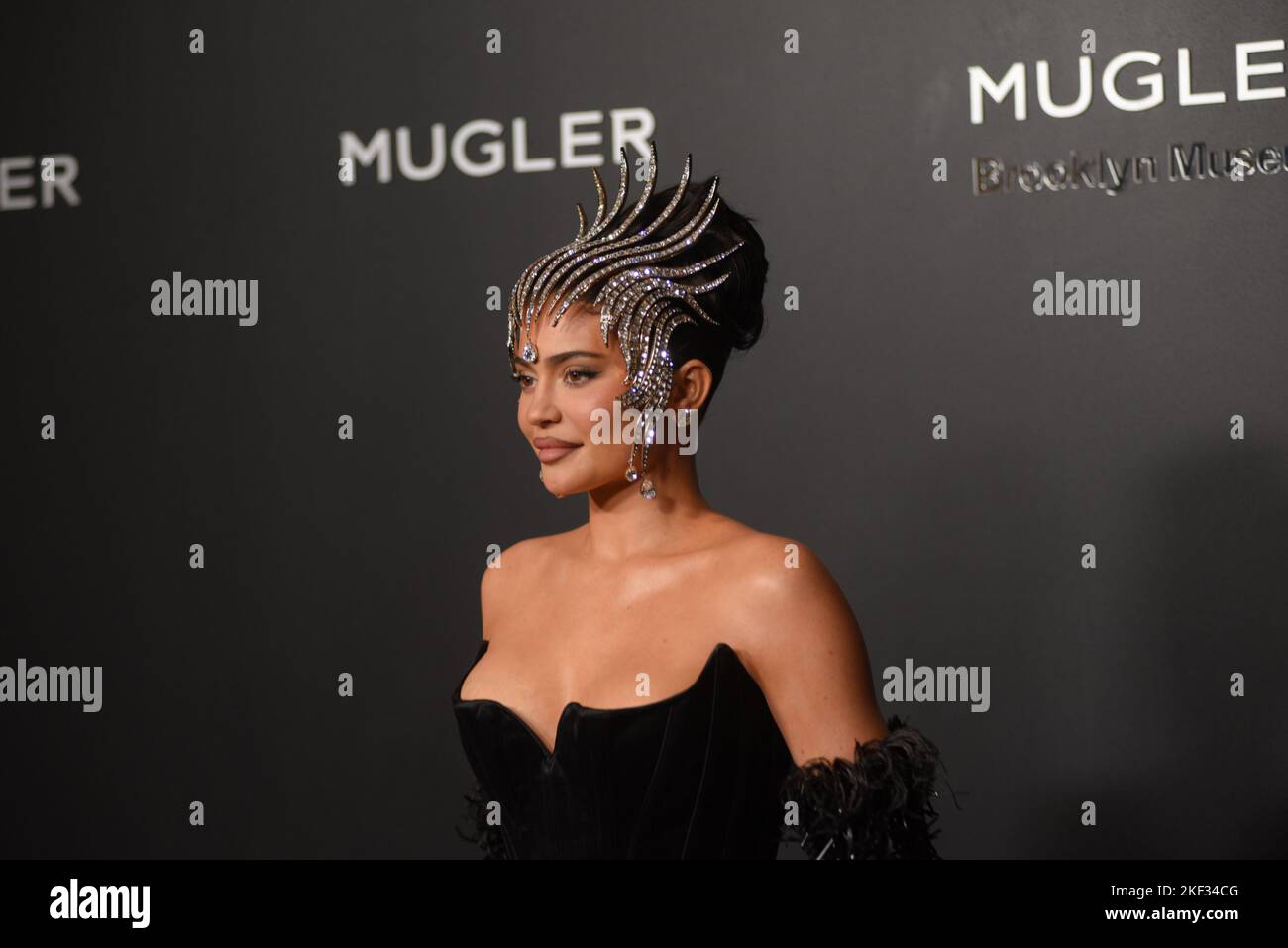 Kylie Jenner walking the red carpet at the Mugler Couturissime Exhibition Reception at the ...