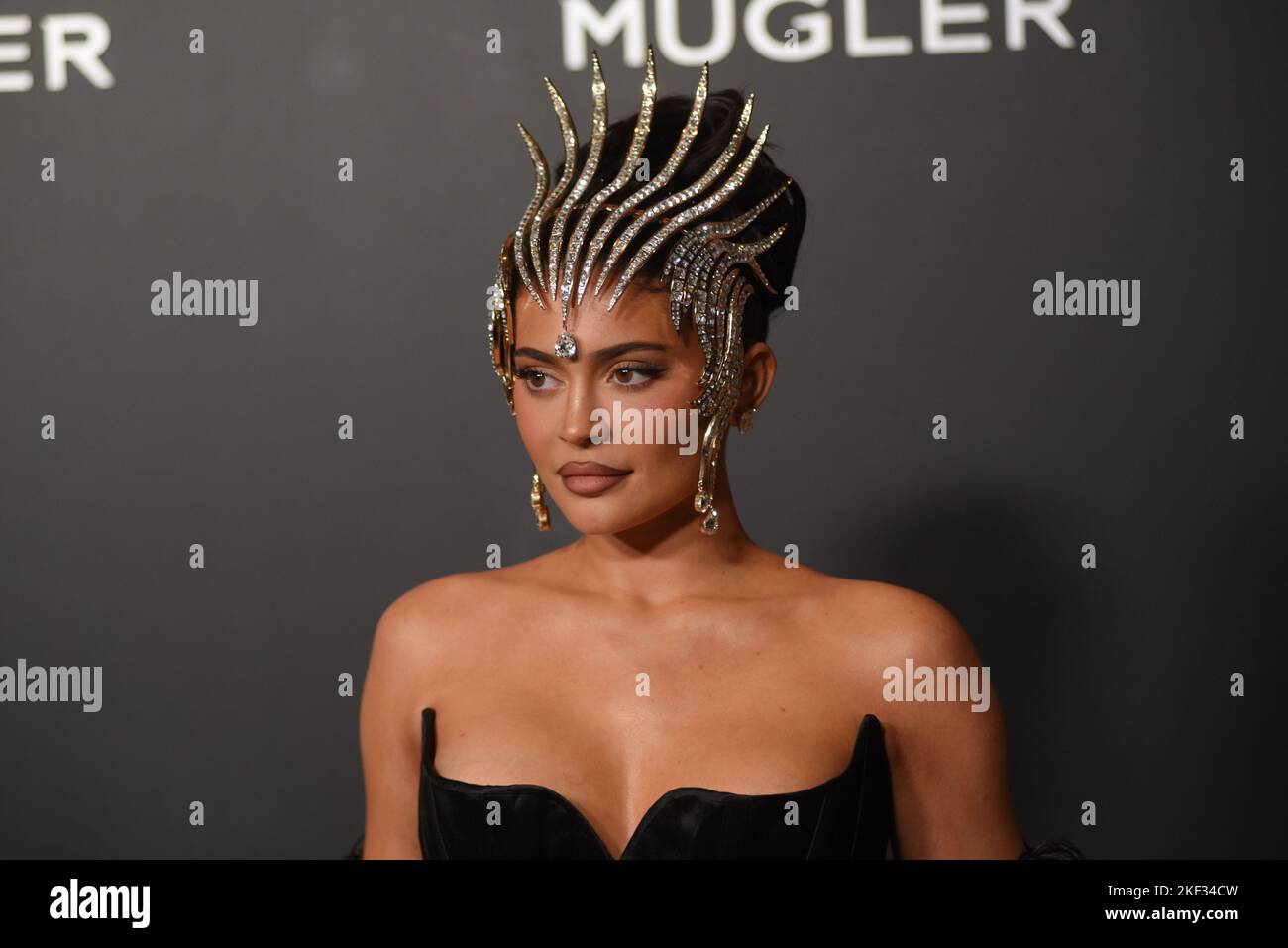 New York, USA. 15th Nov, 2022. Kylie Jenner walking the red carpet at the Mugler Couturissime ...