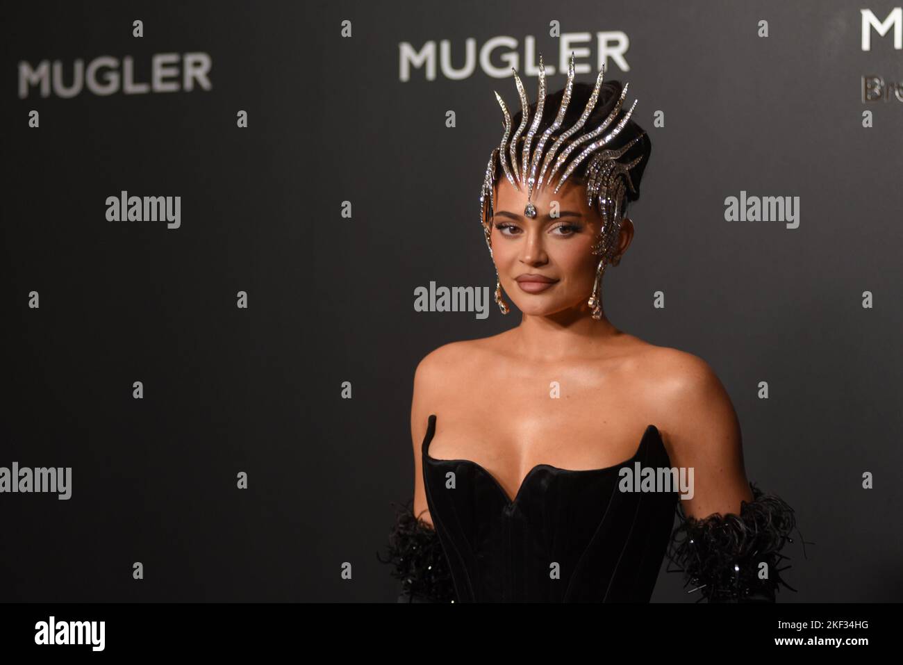 New York, USA. 15th Nov, 2022. Kylie Jenner walking the red carpet at the Mugler Couturissime ...