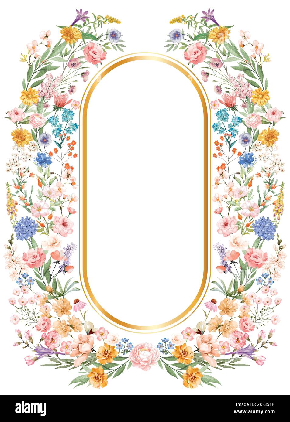 Garden Flowers Wedding Invitation template, Wildflower Wedding Invite ...