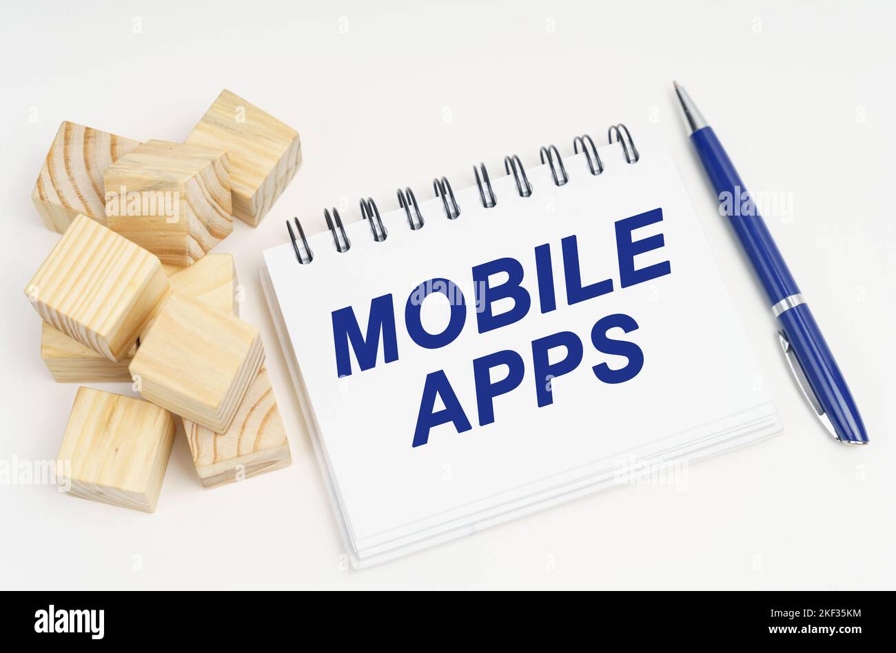 Internet and security concept. On the table are cubes, a pen and a ...