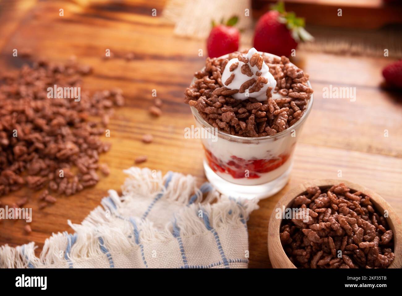 Puffed cereal yoghurt fruit hi-res stock photography and images - Alamy