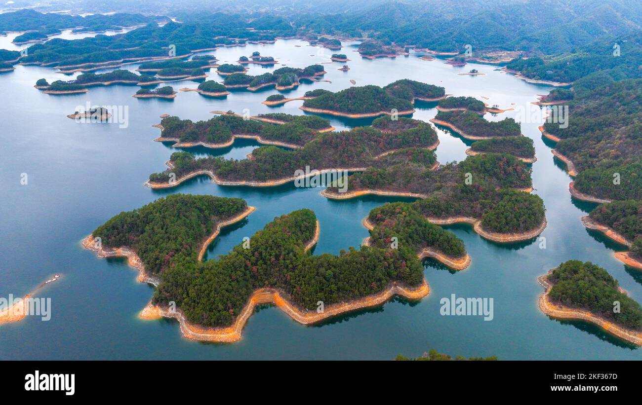 Aerial photos show the beautiful scenery of Meifeng Island of Thousand ...