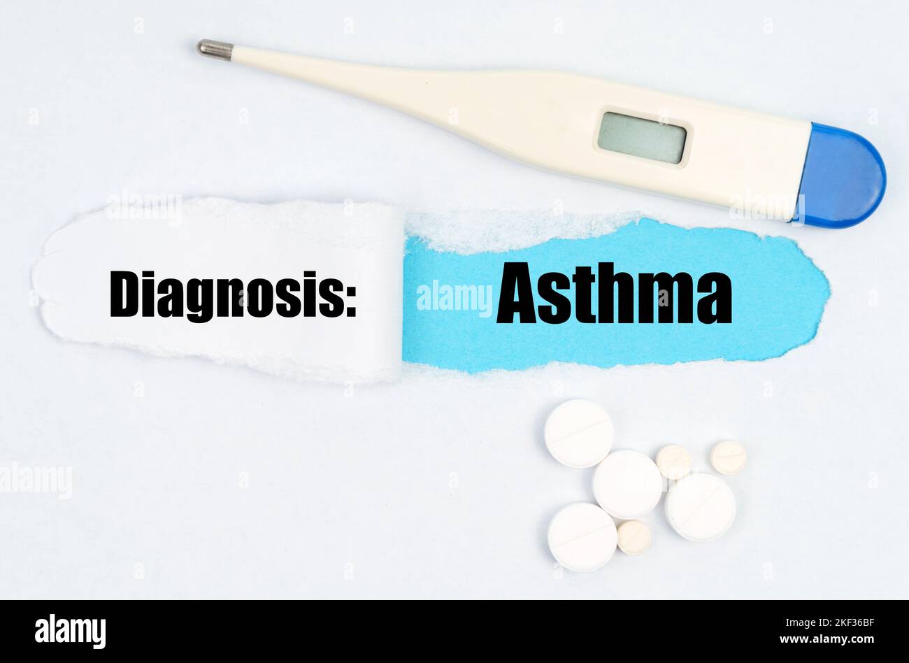 Medical diagnosis. A gap is made in the middle of the white sheet ...
