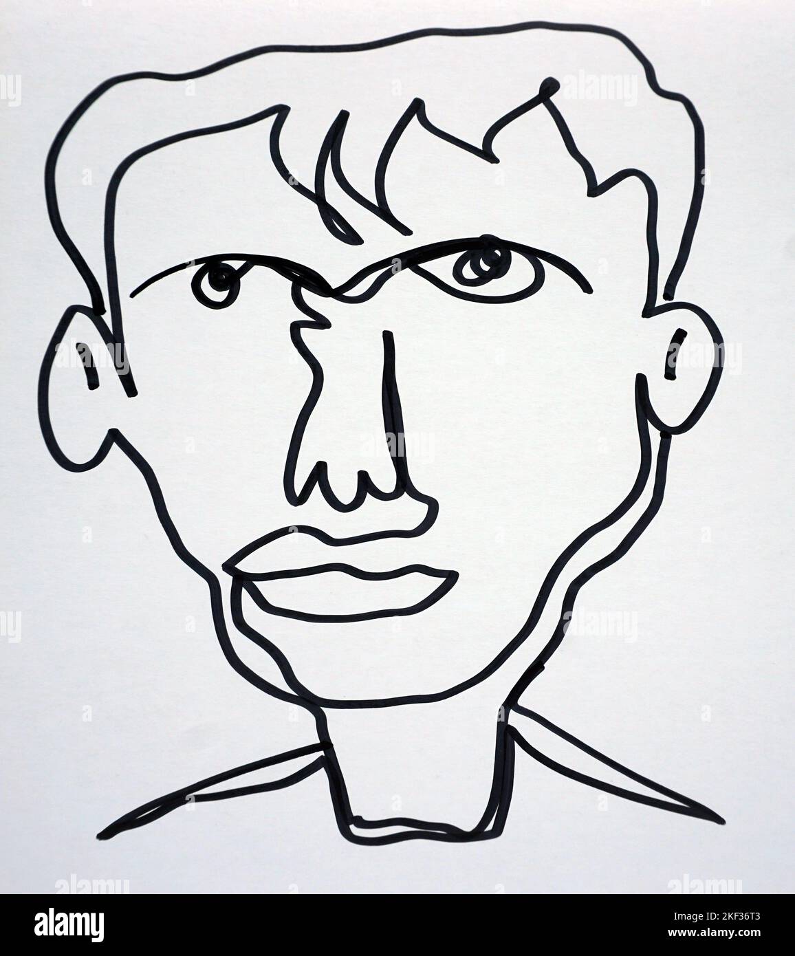 Art drawing contour Abstract copic marker man face , academy of art ...