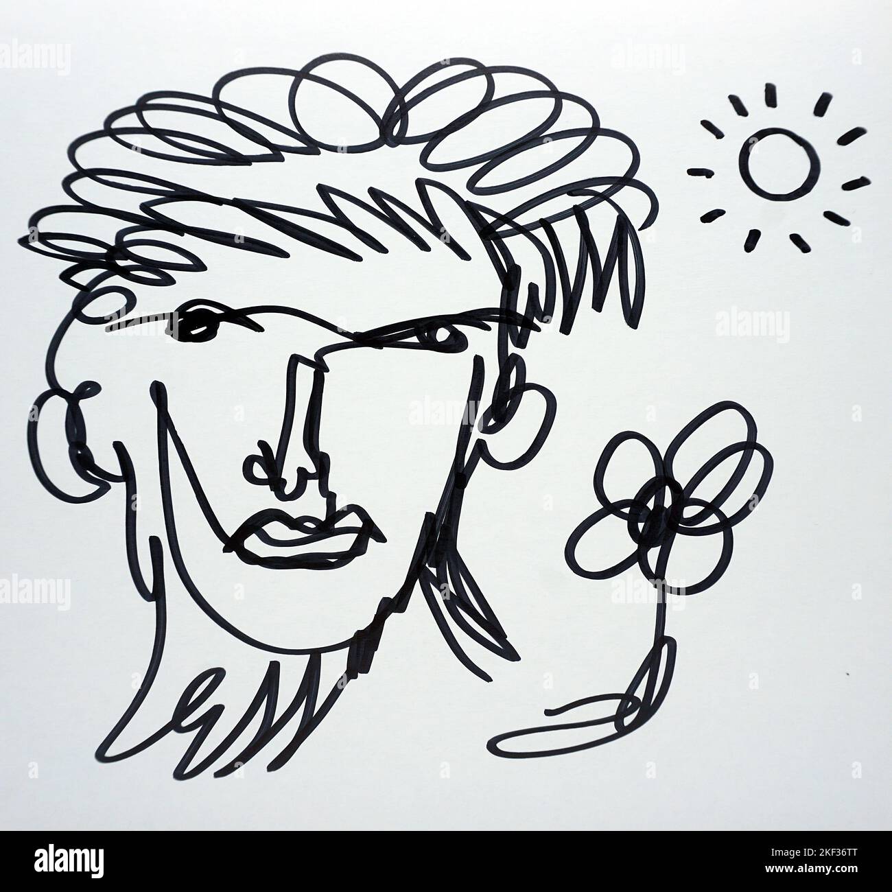 Art drawing contour Abstract copic marker man face , academy of art ...