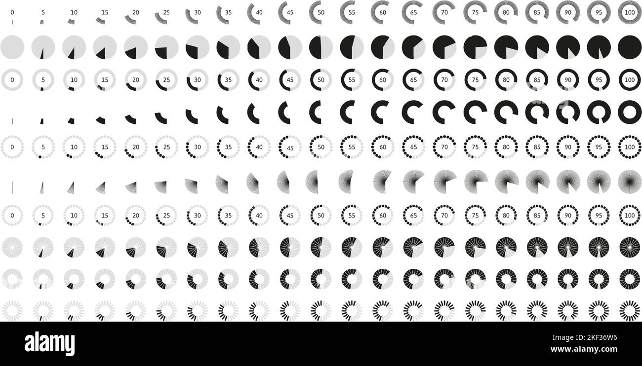 Volume level knob animation. Circle control bar, animated round loader ...