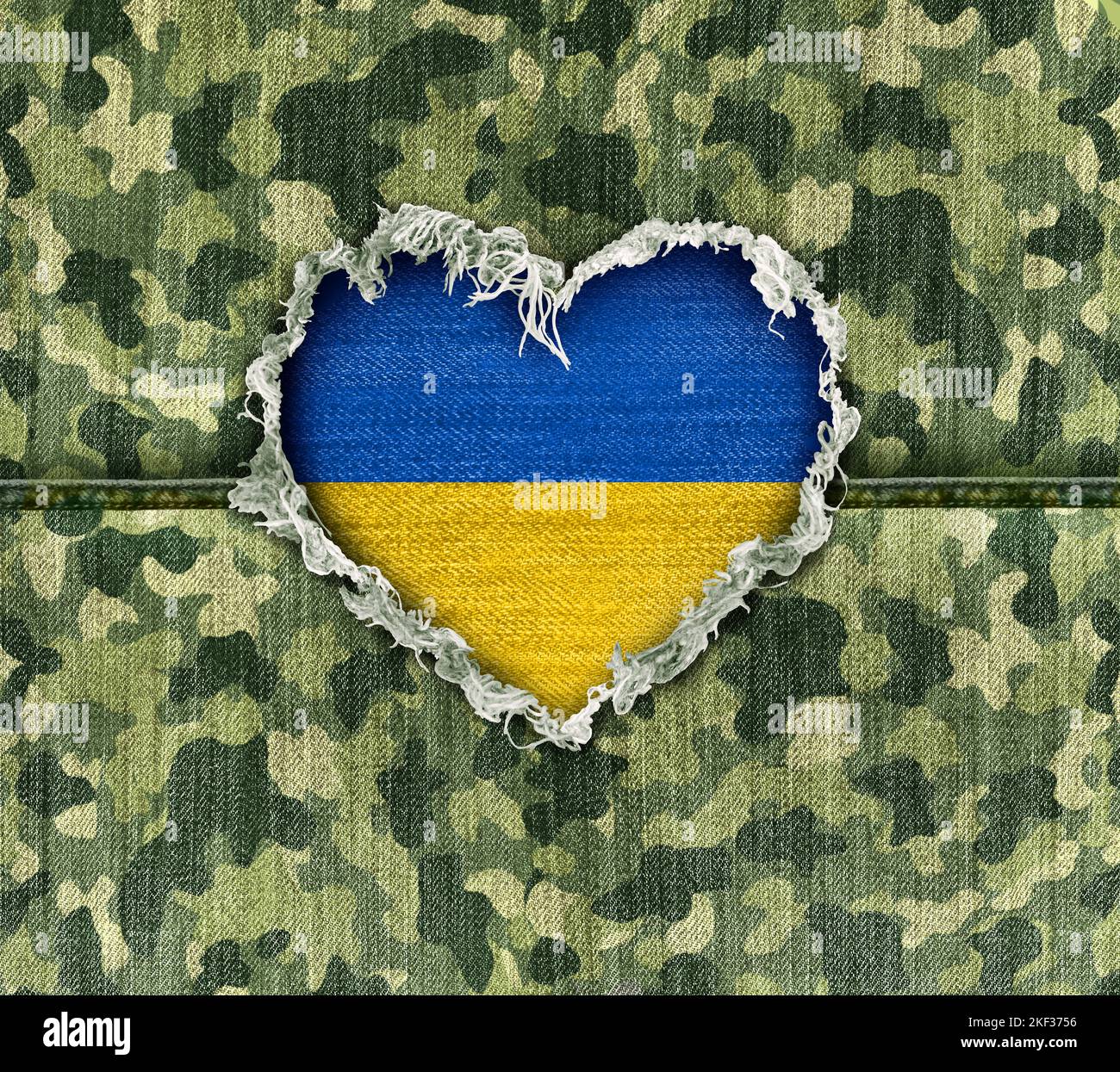 Ukraine Military Hero love as a Ukrainian wartime camouflage fabric ...