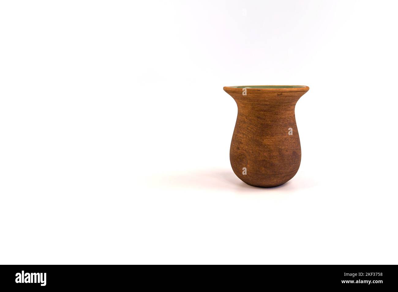 Clay mate calabash isolated on white background Stock Photo - Alamy