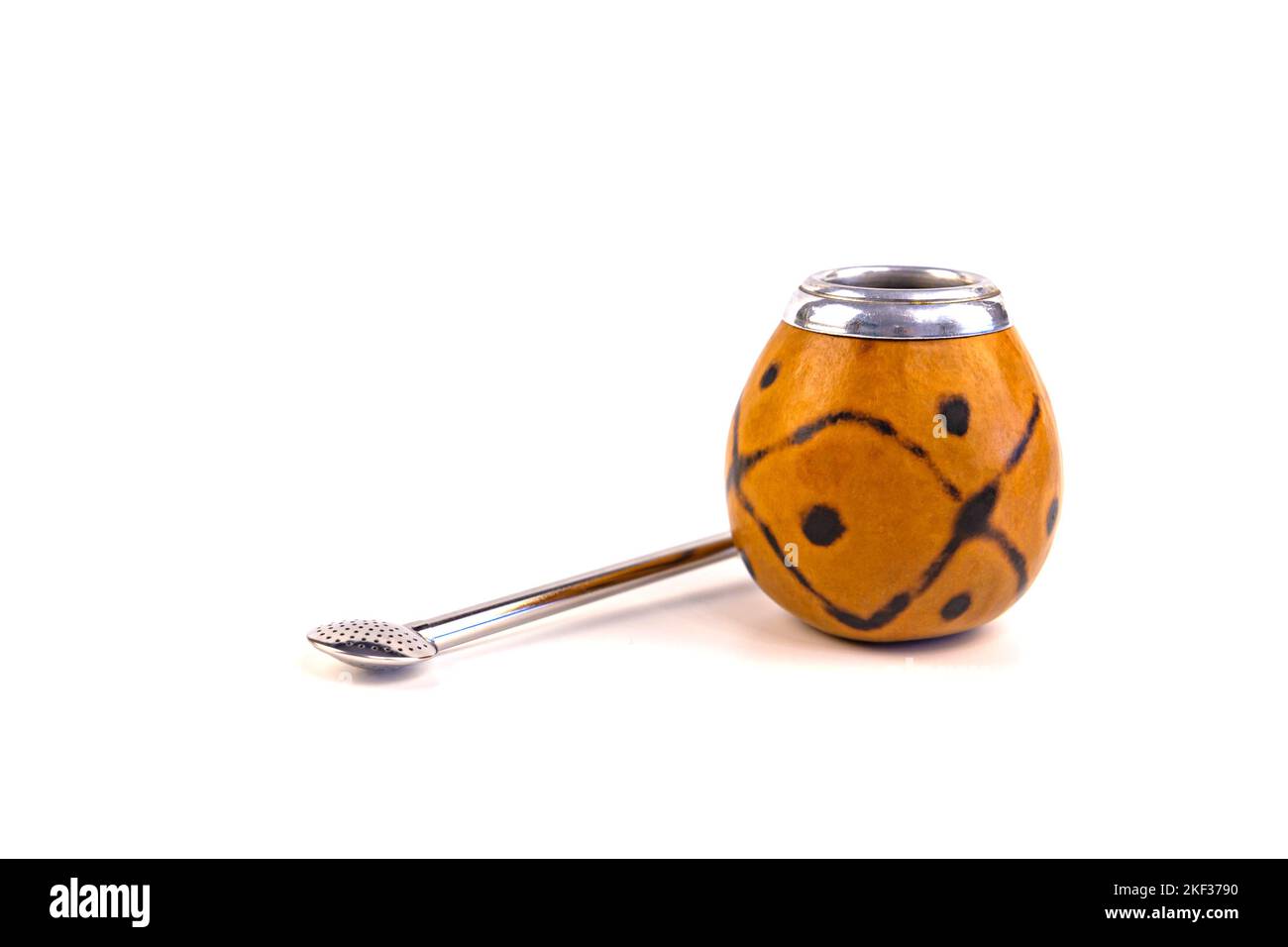Pumpkin mate calabash with bombilla on a white background Stock Photo ...