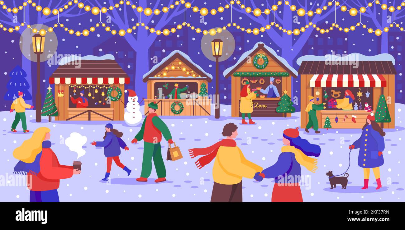 Family shopping market stall Stock Vector Images - Alamy