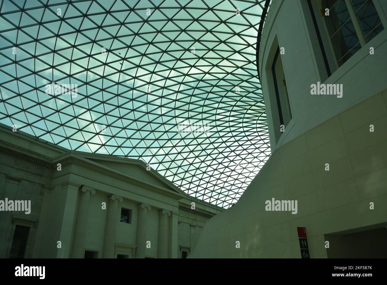 Ceiling at the British Museum. Museum which was designed by architect ...