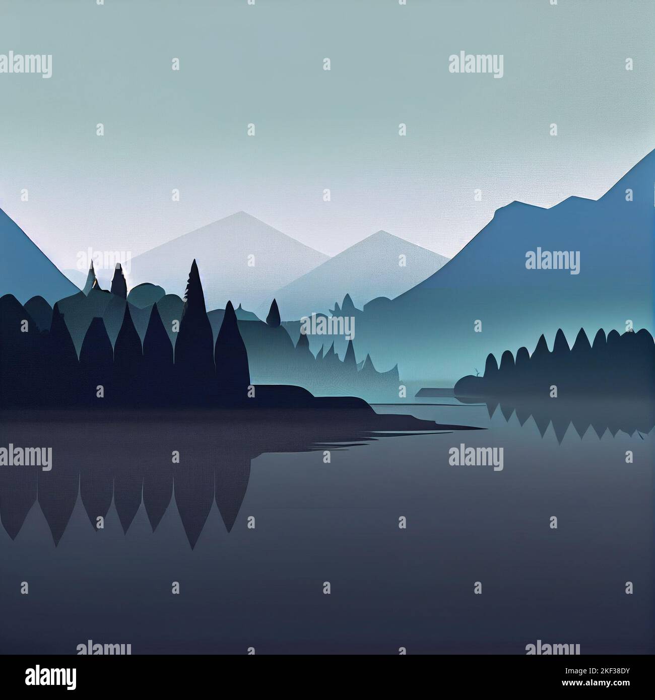 Flat landscape with a snowy background Clear blue sky with snowdrifts ...