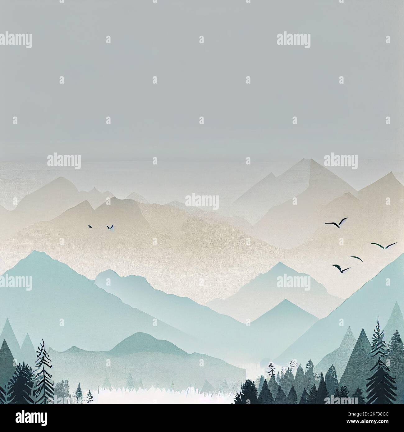 Flat landscape with a snowy background Clear blue sky with snowdrifts ...