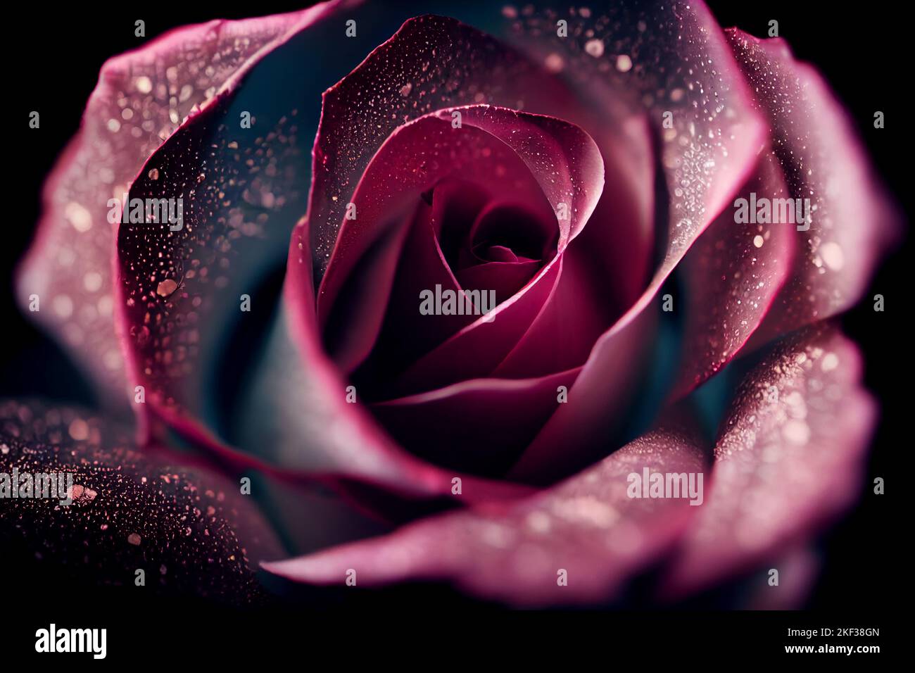 Close-up of the pink rose on black background Stock Photo - Alamy