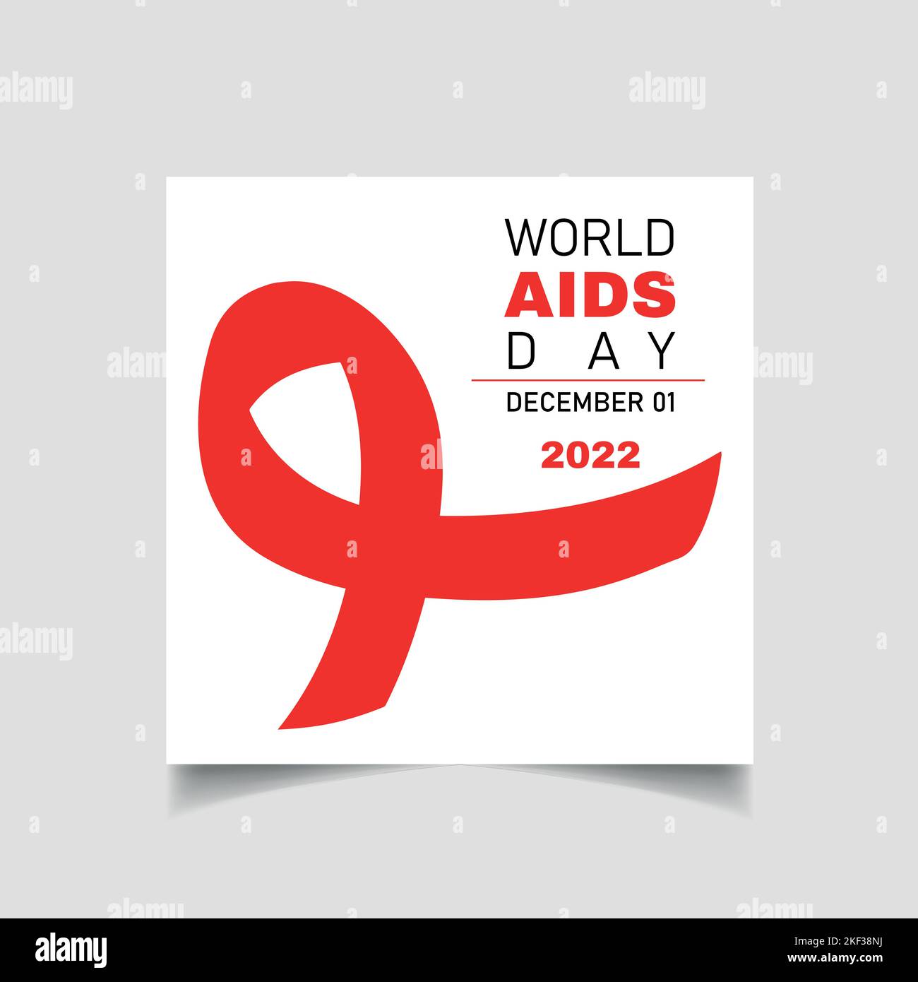 World Aids Day Social Media Post Design With Red Ribbon Hand And World