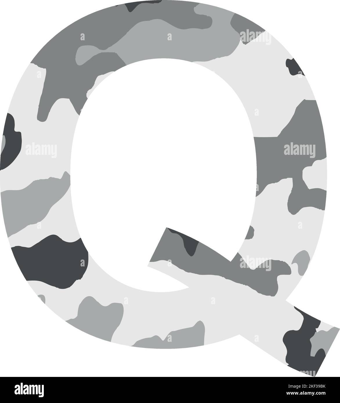 English alphabet letter Q, khaki style isolated on white background ...