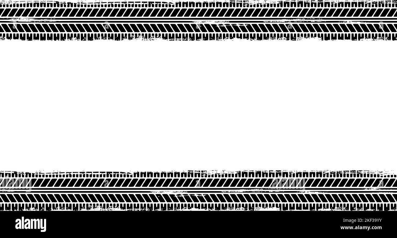 Auto tire tread grunge element. Car and motorcycle tire pattern, wheel tyre tread track. Black ...