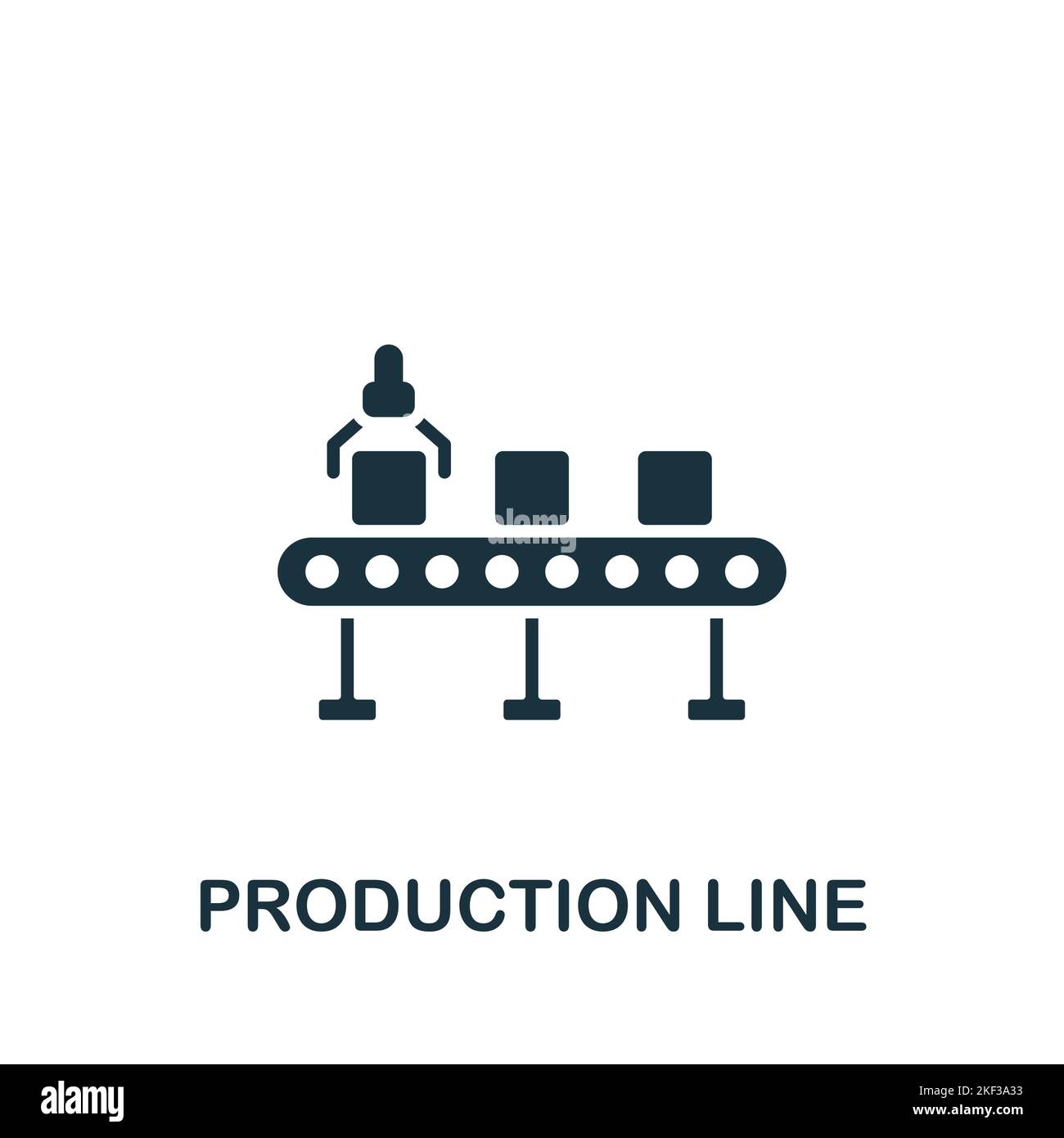 Production Line icon. Monochrome simple Product Management icon for ...