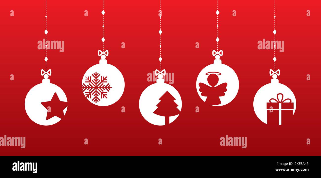 Christmas with red and white baubles Stock Vector Image & Art - Alamy
