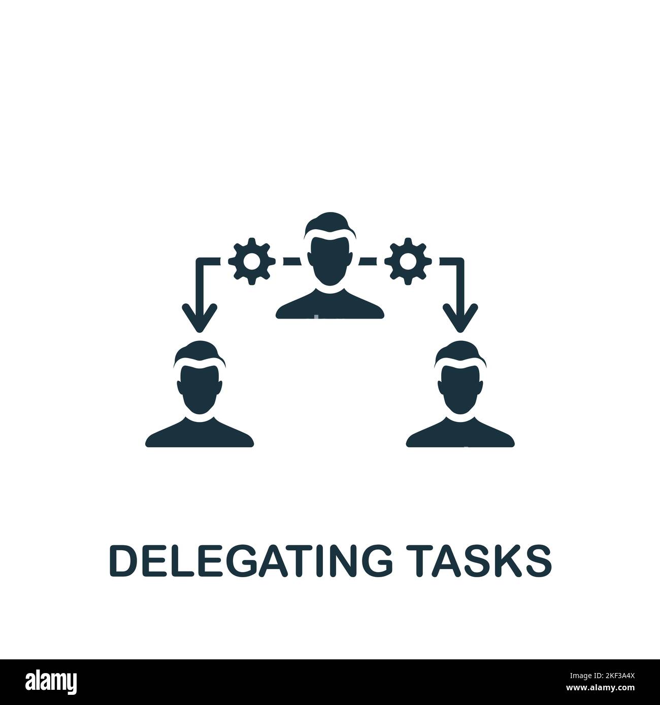 Delegating Tasks icon. Monochrome simple Product Management icon for ...