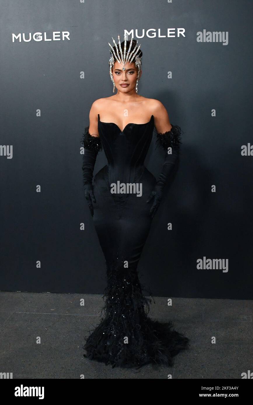 New York, USA. 15th Nov, 2022. Kylie Jenner walking the red carpet at the Mugler Couturissime ...