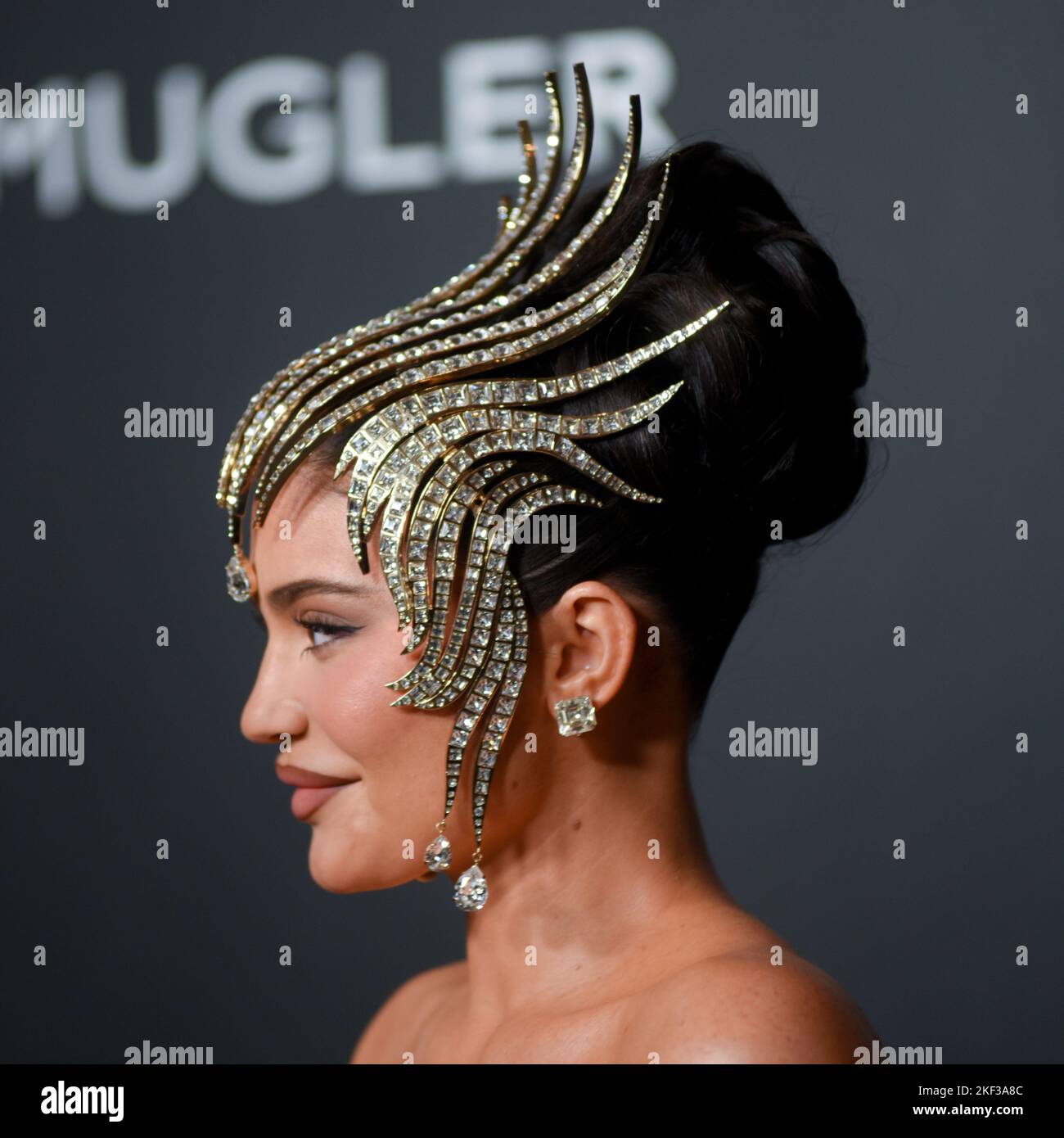 New York, USA. 15th Nov, 2022. Kylie Jenner walking the red carpet at the Mugler Couturissime ...