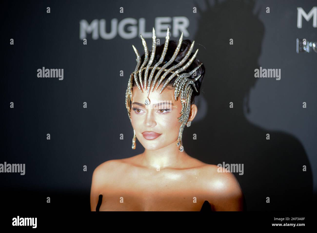 New York, USA. 15th Nov, 2022. Kylie Jenner walking the red carpet at the Mugler Couturissime ...