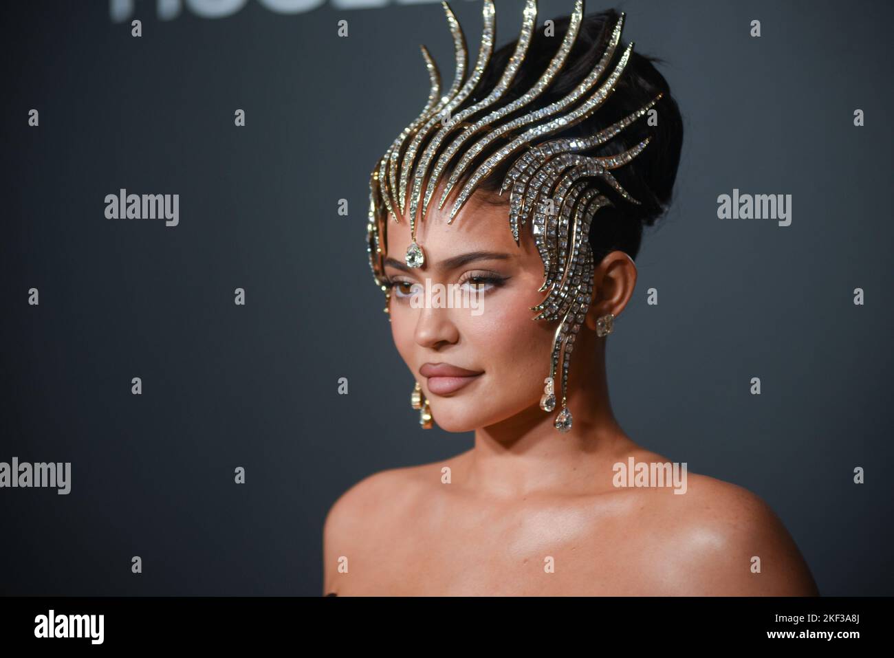 Kylie Jenner walking the red carpet at the Mugler Couturissime Exhibition Reception at the ...