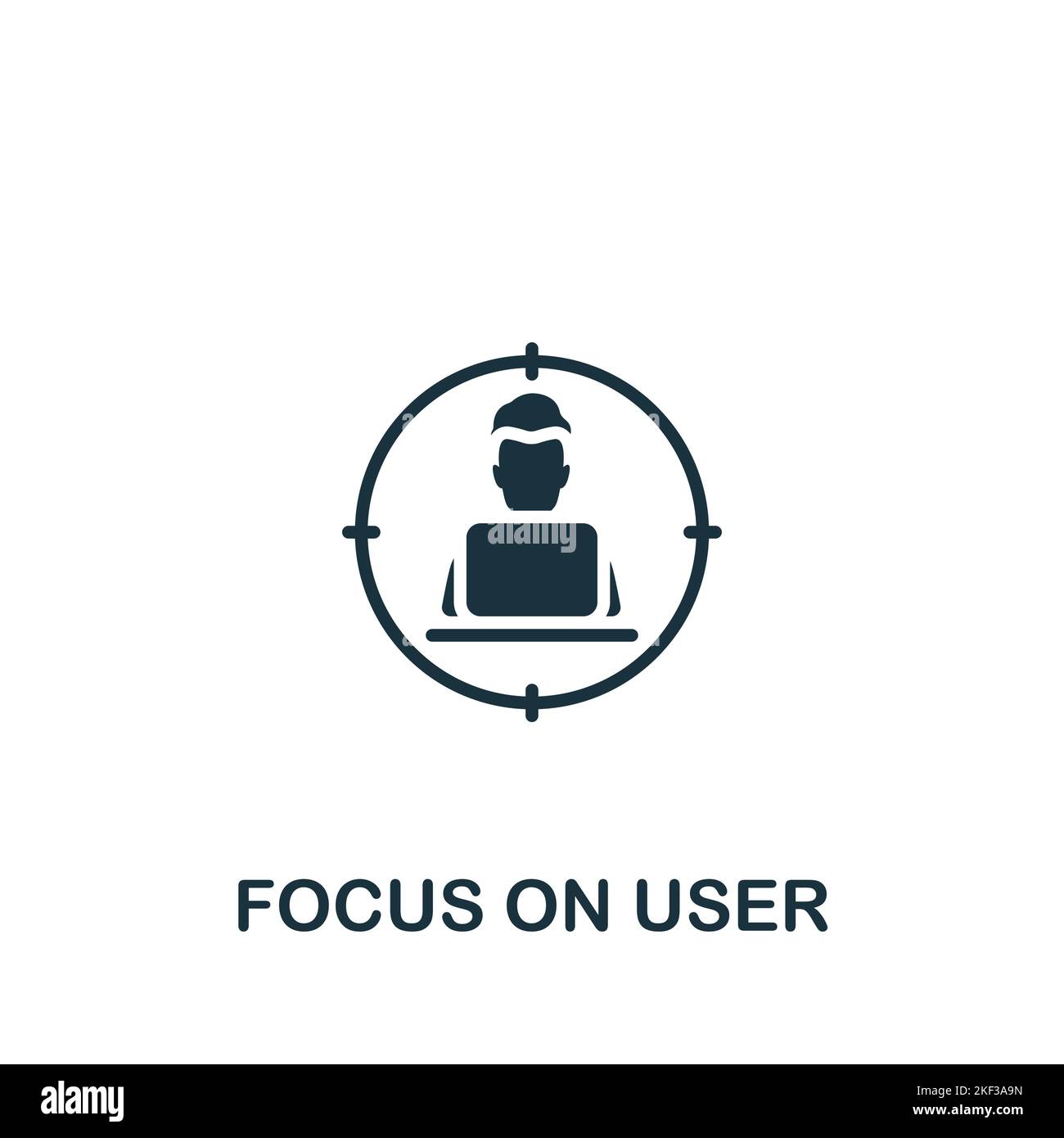 Focus On User icon. Monochrome simple Product Management icon for ...