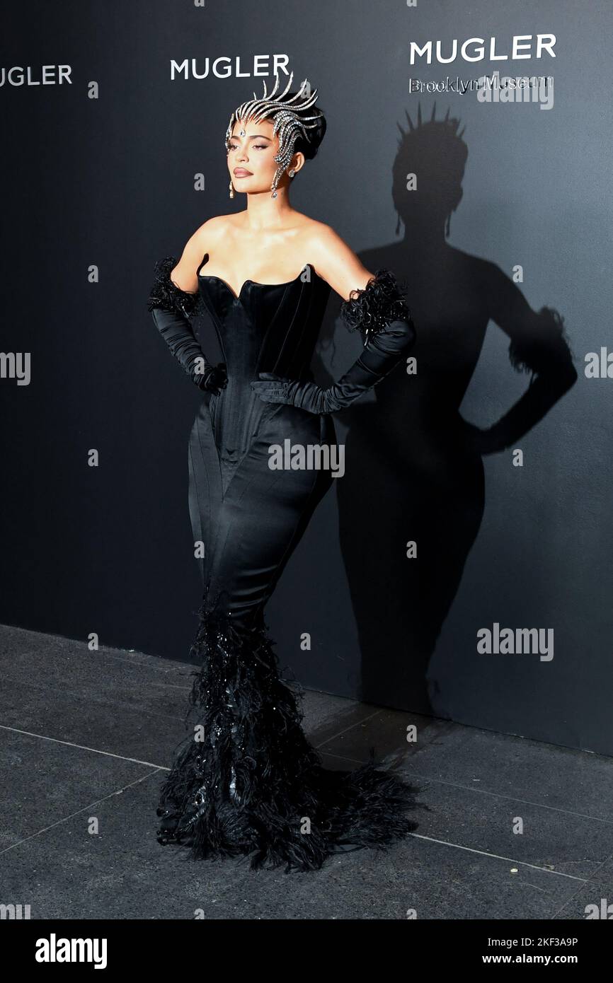 Kylie Jenner walking the red carpet at the Mugler Couturissime Exhibition Reception at the ...