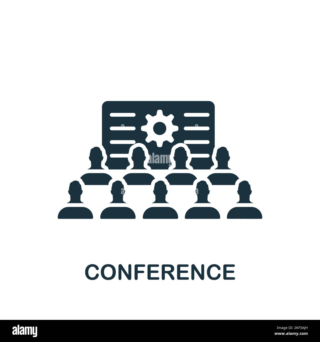 Conference icon. Monochrome simple Project Management icon for ...