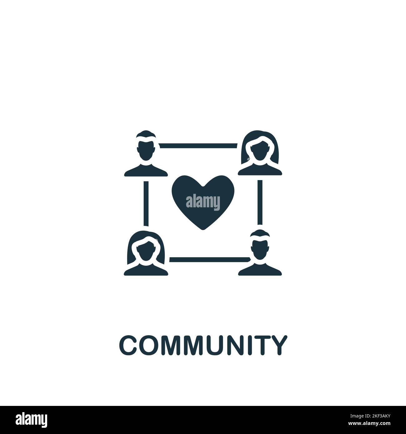 Community icon. Monochrome simple Project Management icon for templates ...