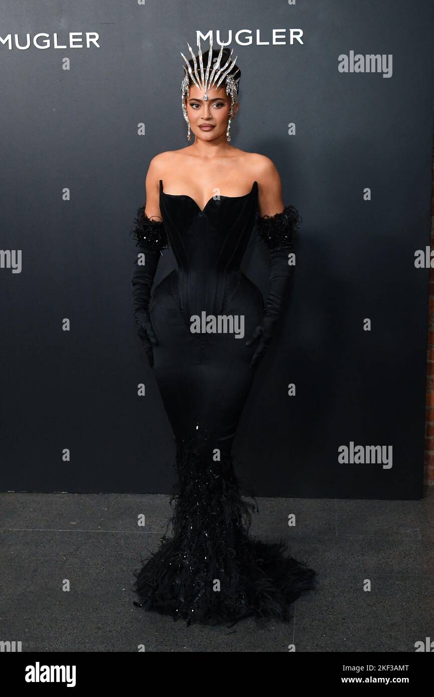 New York, USA. 15th Nov, 2022. Kylie Jenner walking the red carpet at the Mugler Couturissime ...