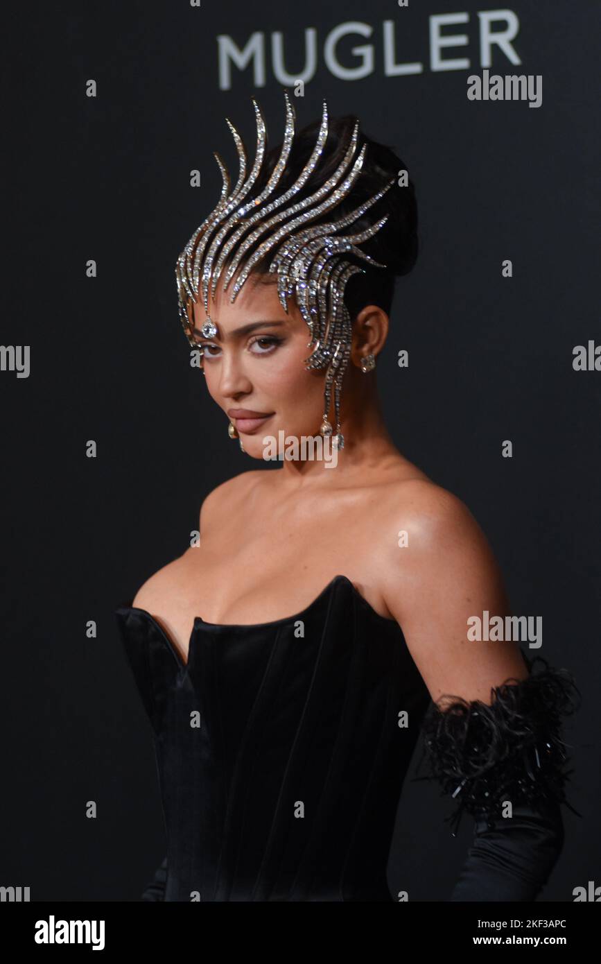 New York, USA. 15th Nov, 2022. Kylie Jenner walking the red carpet at the Mugler Couturissime ...
