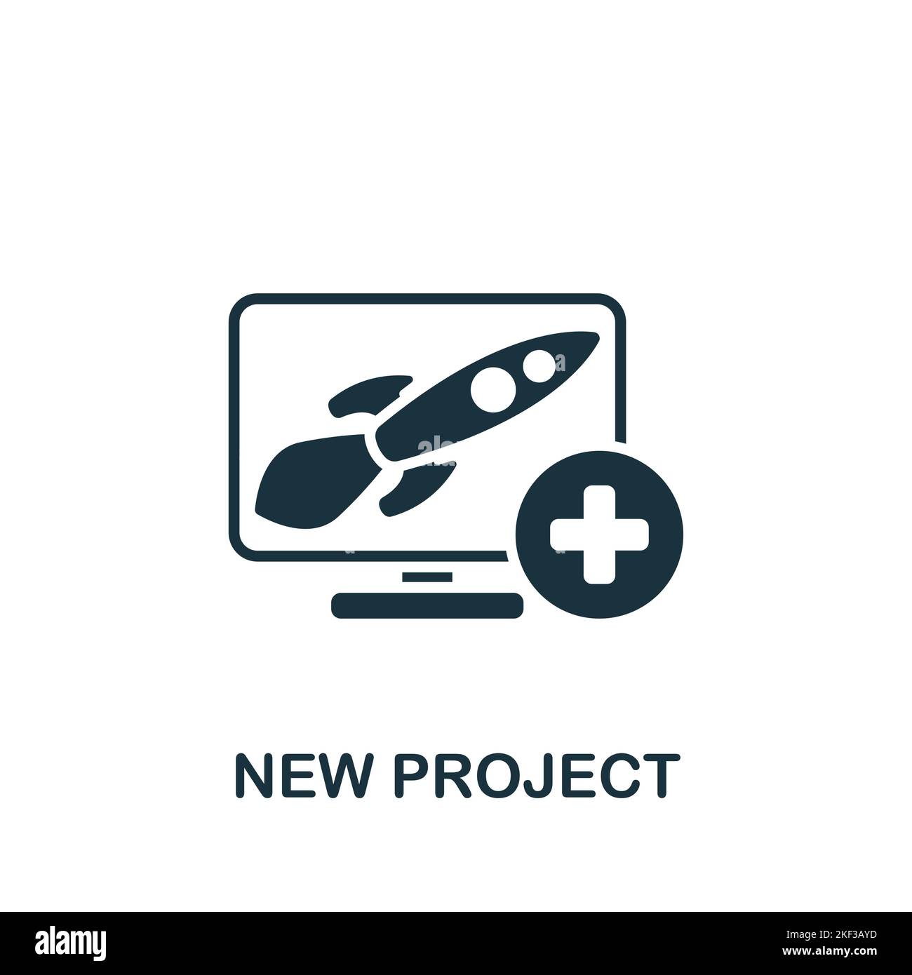 New Project icon. Monochrome simple Project Management icon for ...