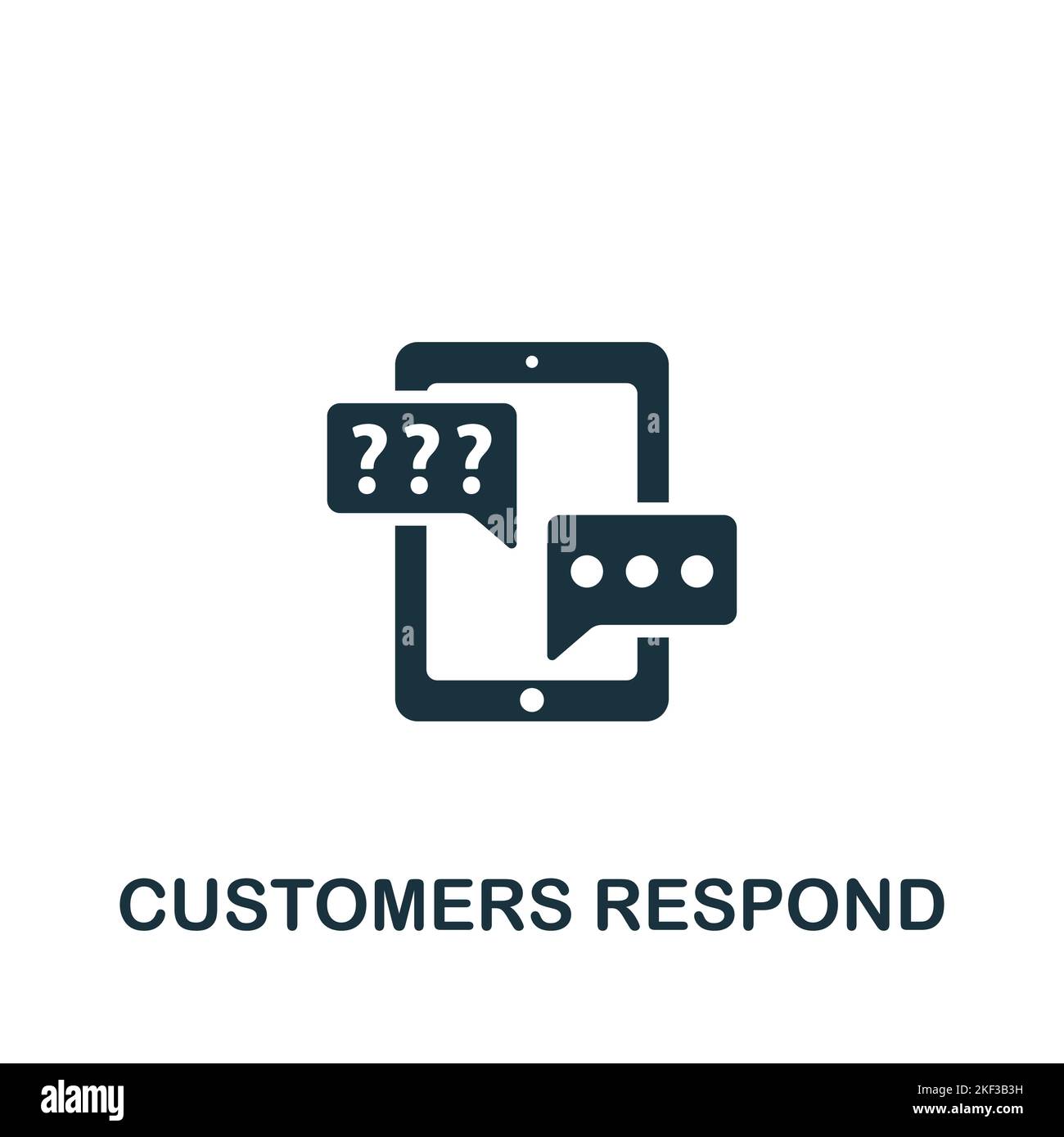 Customers Respond icon. Monochrome simple Project Management icon for ... Customers Respond icon. Monochrome simple Project Management icon for ...