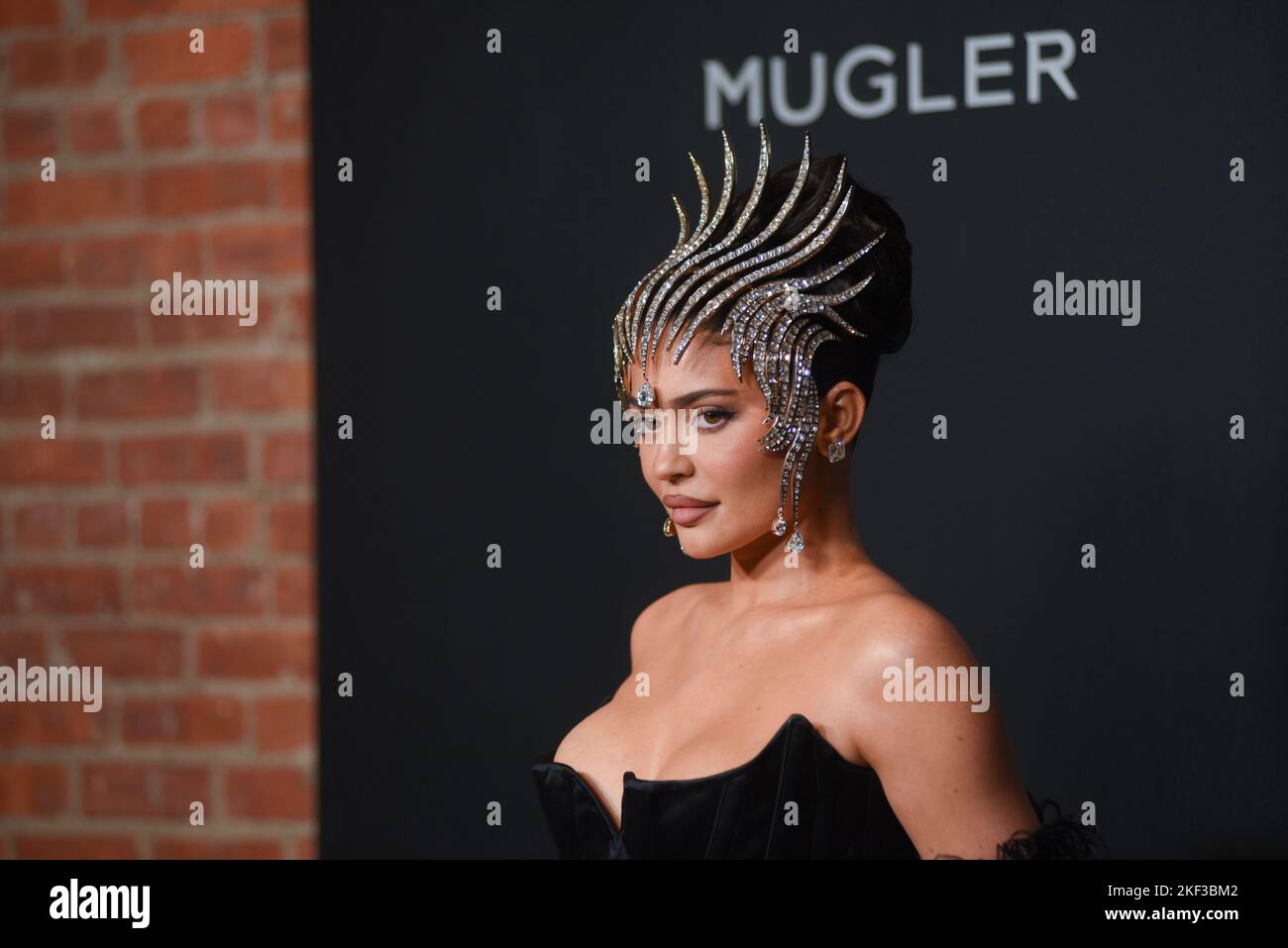 Kylie Jenner walking the red carpet at the Mugler Couturissime Exhibition Reception at the ...