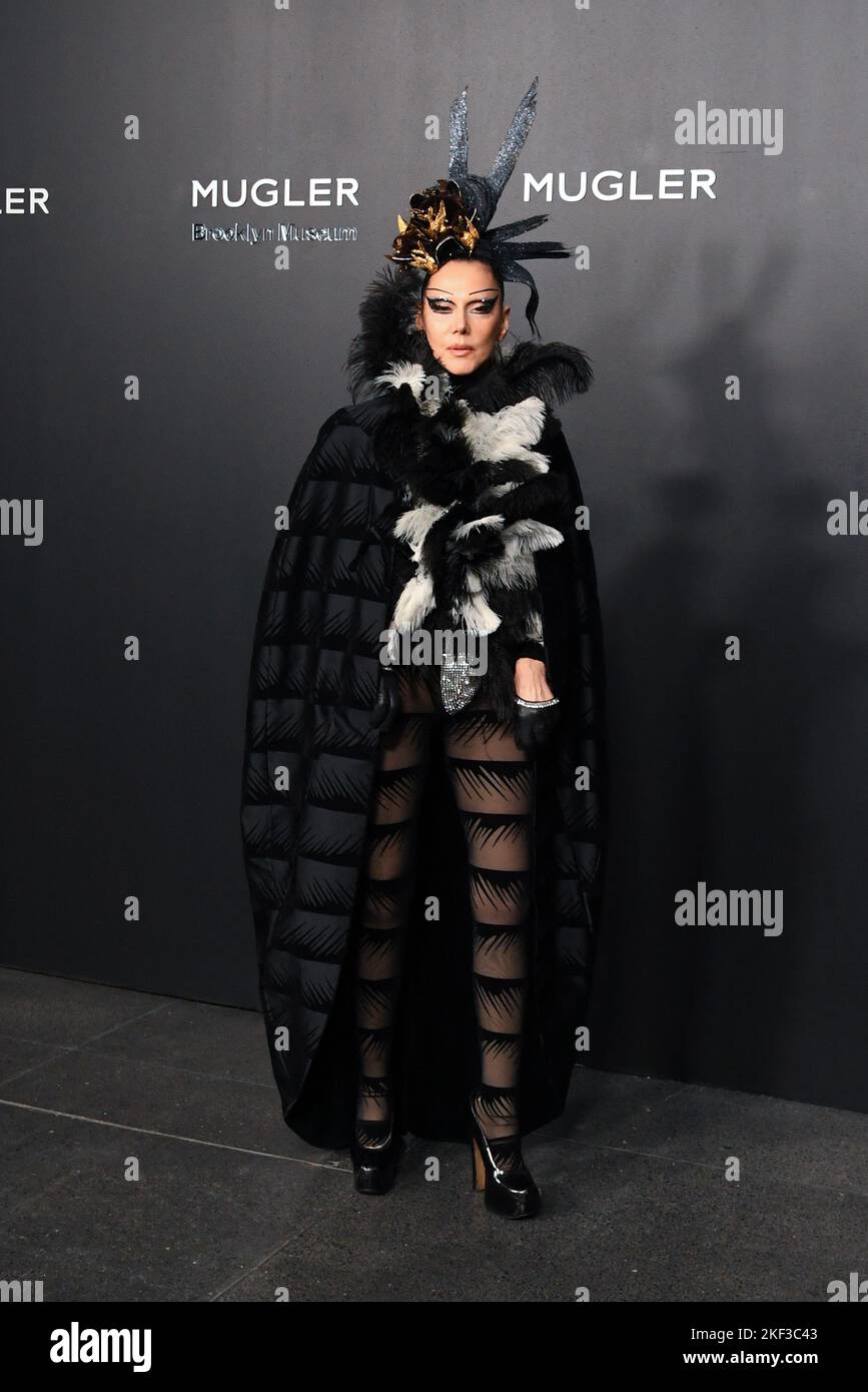 Susanne Bartsch walking the red carpet at the Mugler Couturissime ...