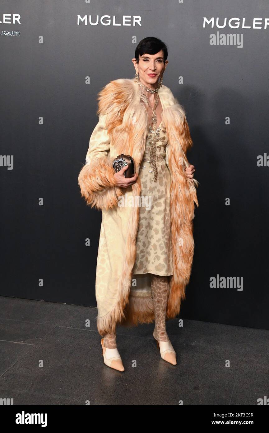 Amy Fine Collins walking the red carpet at the Mugler Couturissime ...