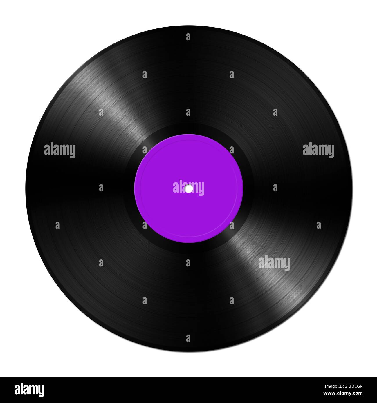 Purple vinyl record isolated on white background. 3D illustration Stock ...