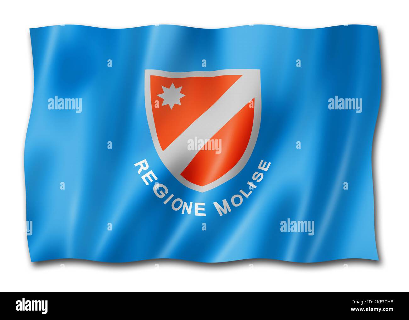 Molise region flag, Italy waving banner collection. 3D illustration ...