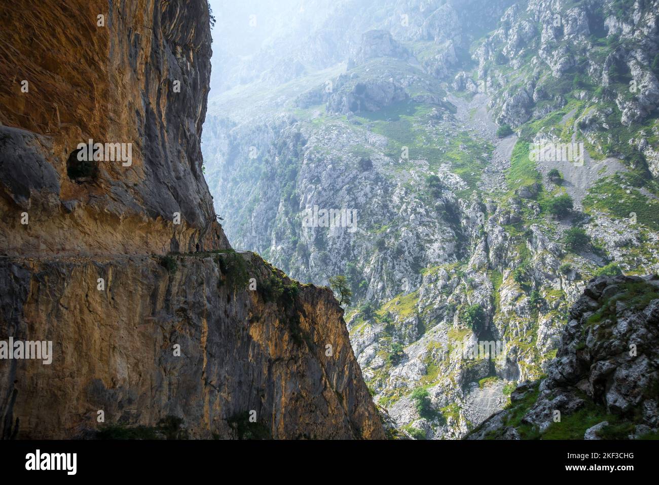 Cares trail - ruta del Cares - in Picos de Europa canyon, Asturias ...