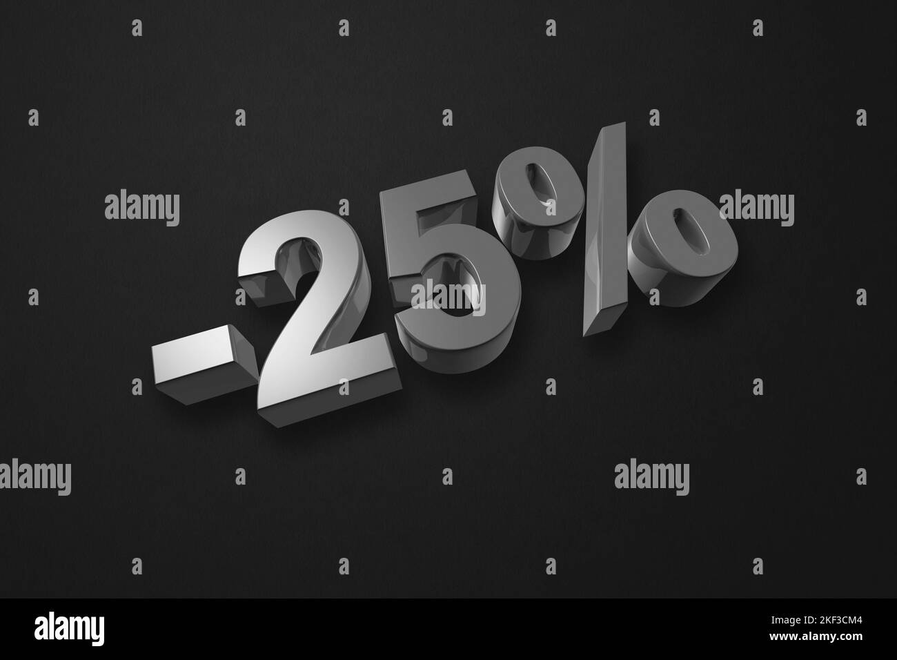 25% off discount. Offer sale. 3D illustration isolated on black ...