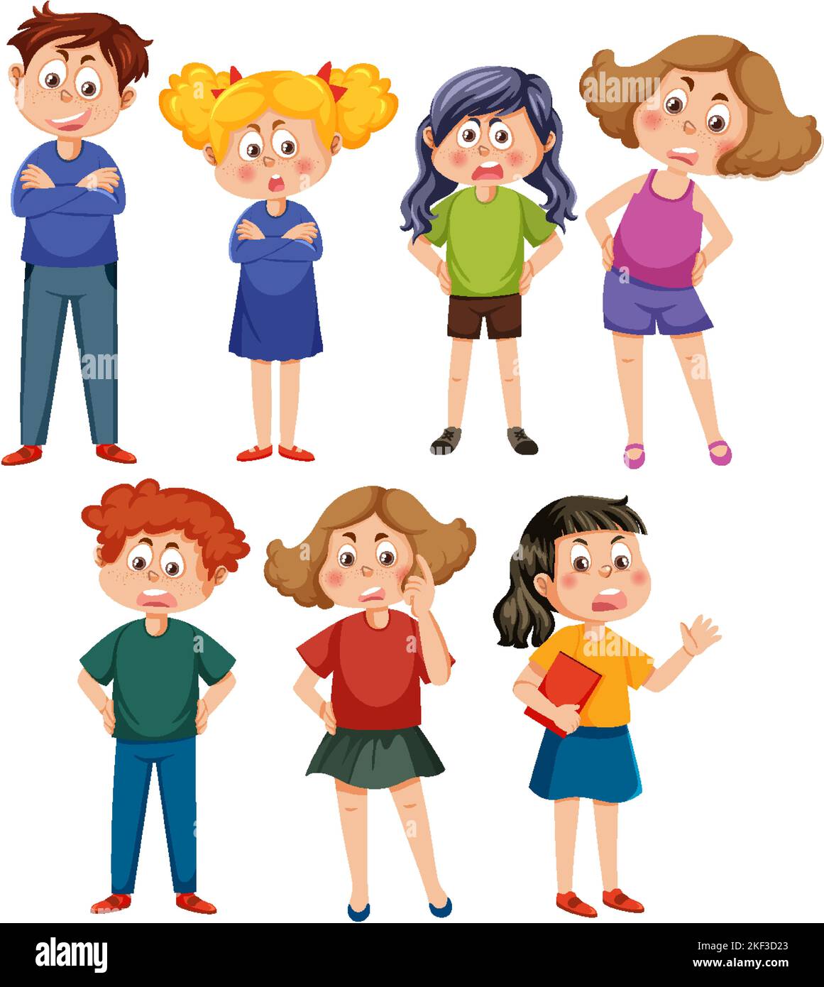 Bullying kids character collection illustration Stock Vector Image ...