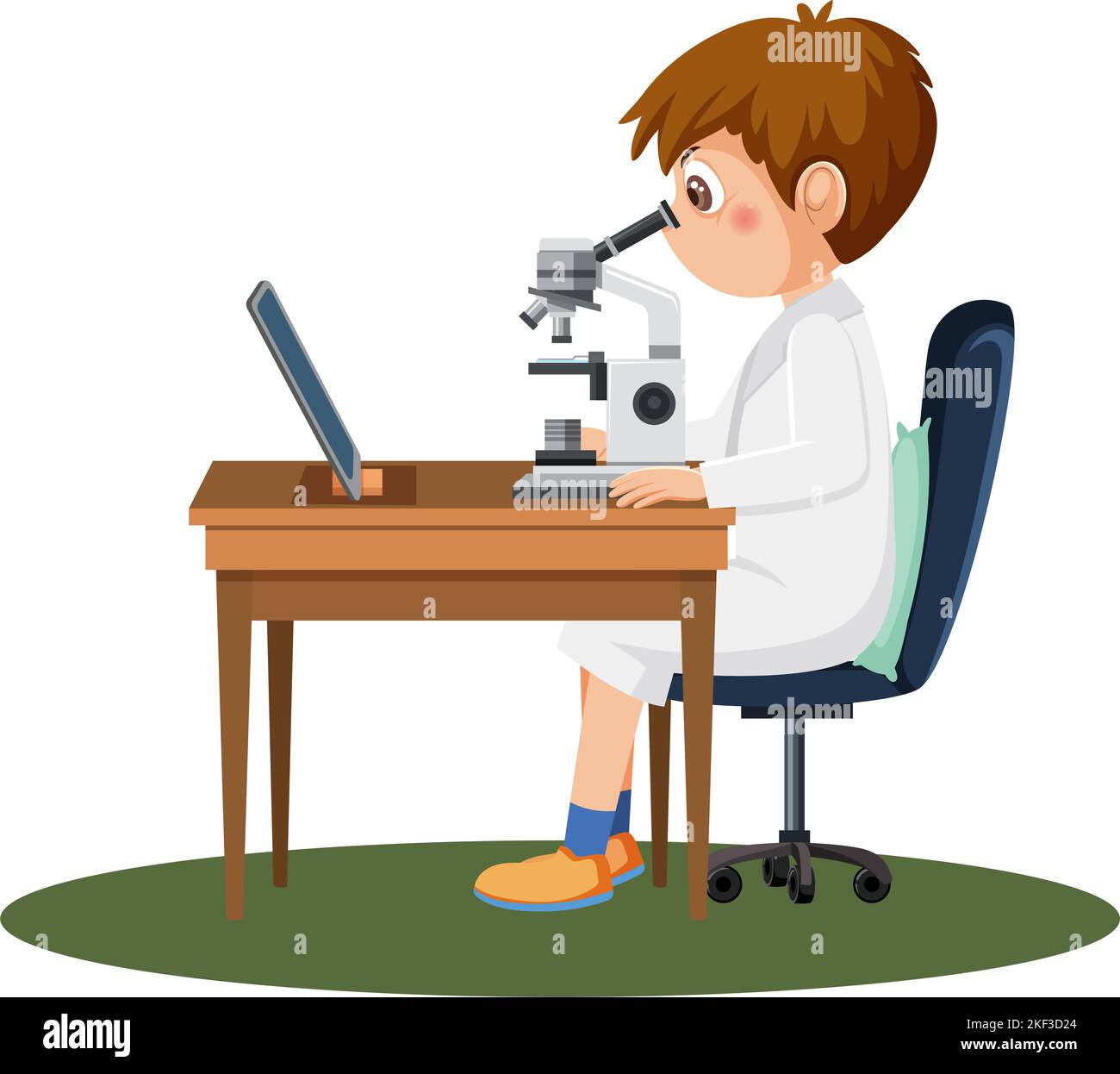 Cute scientist boy cartoon character illustration Stock Vector Image ...