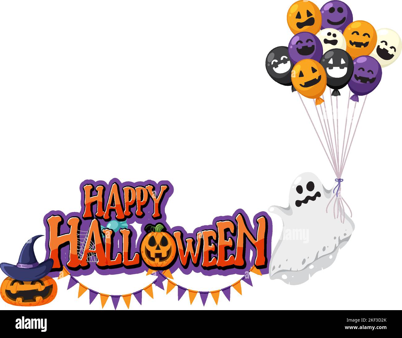Cartoon illustration words happy halloween hi-res stock photography and ...