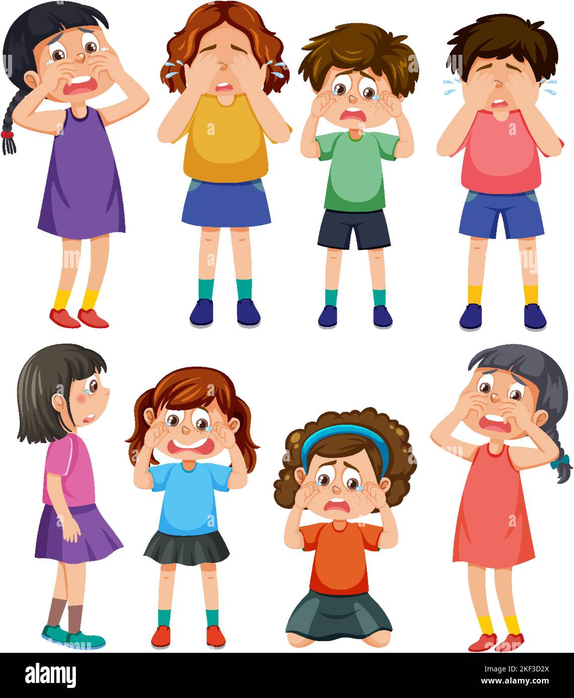 Bullying kids character collection illustration Stock Vector Image ...